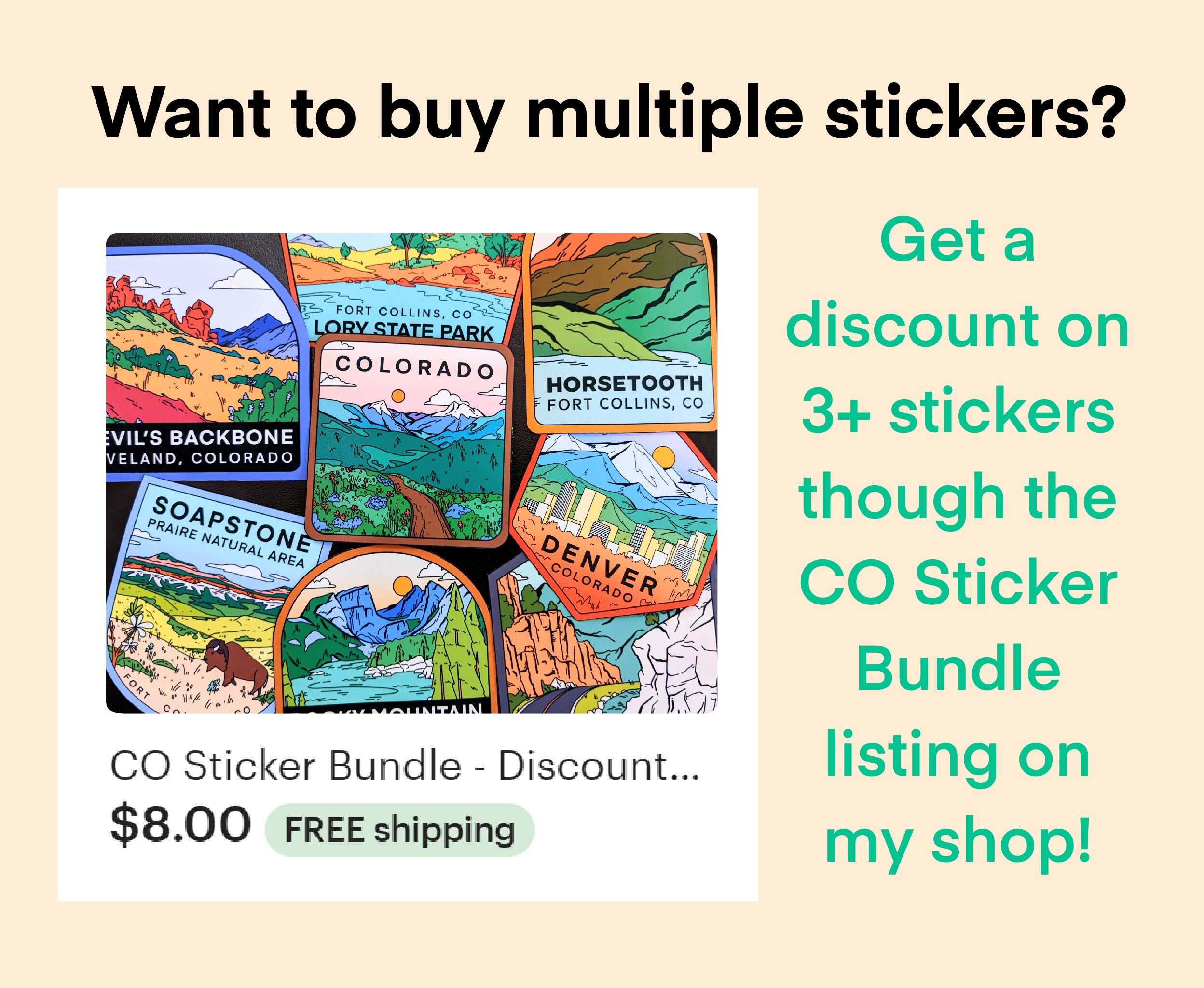 Denver Sticker Mountain Landscape Decal Colorado Art - Etsy