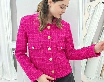 Fuchsia Winter Coat - Etsy