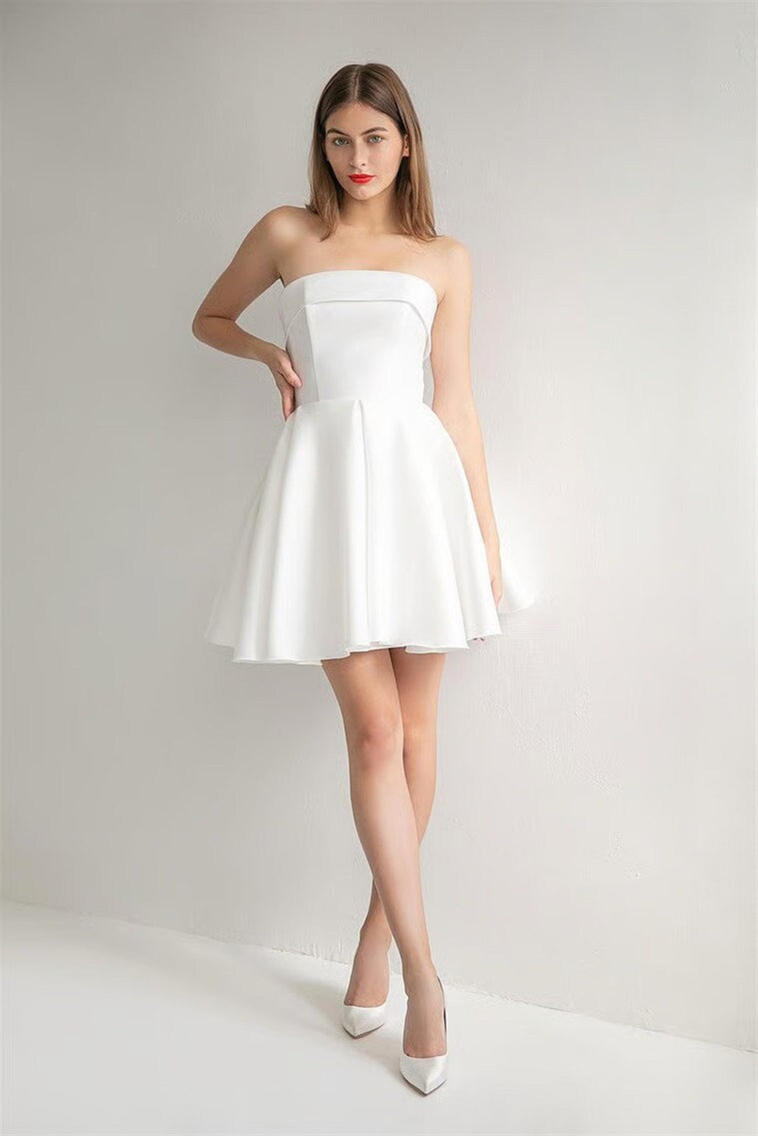 Elopement Dress White Mini Wedding Dress Reception Dress for - Etsy