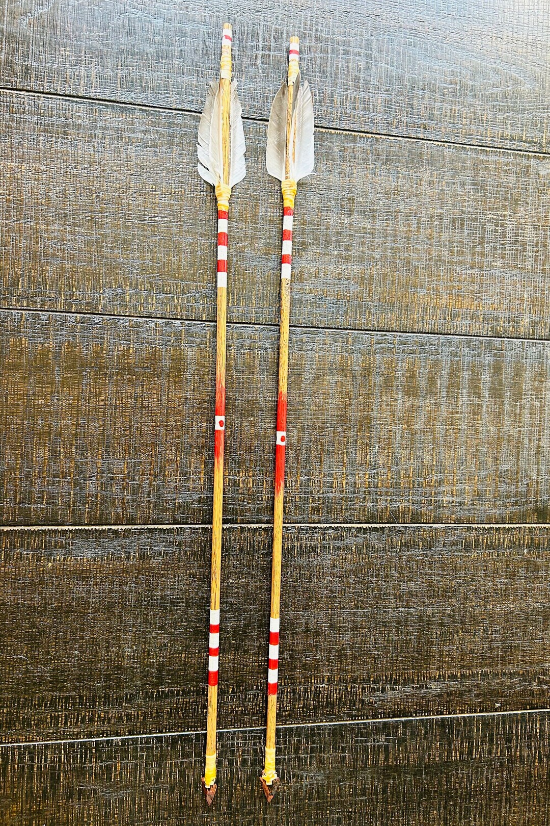 Set of 2 Primitive Style Arrows Mahogany Obsidian Handmade - Etsy