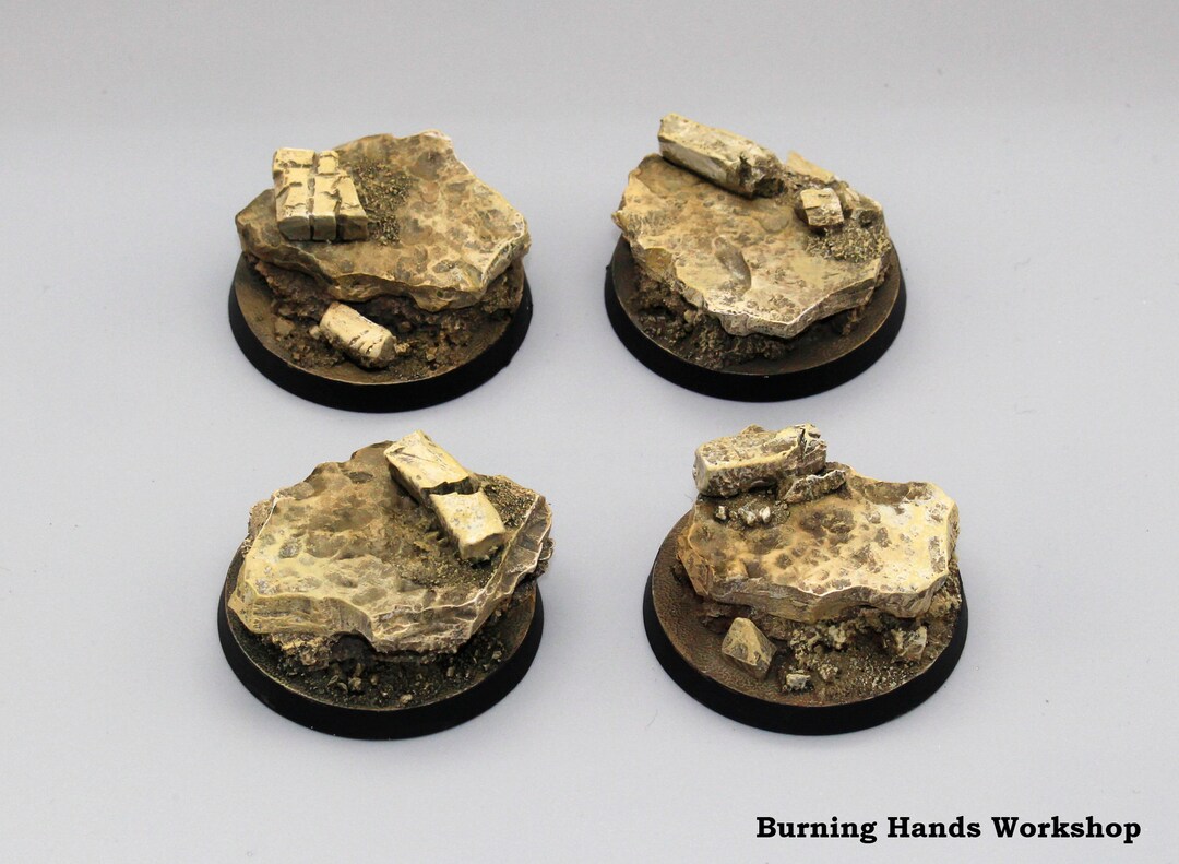 Custom Miniature Bases Set of 4: Rocky Ruins - Etsy