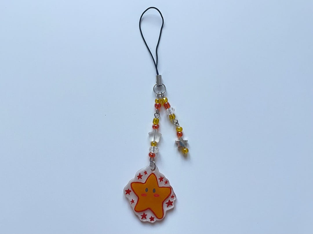 Super Mario Power-up Star Phone Key Charm Retro Gamer Gift, Geeky ...