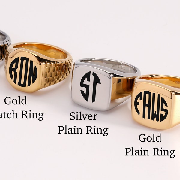 Initial Rings for Boyfriend - Etsy