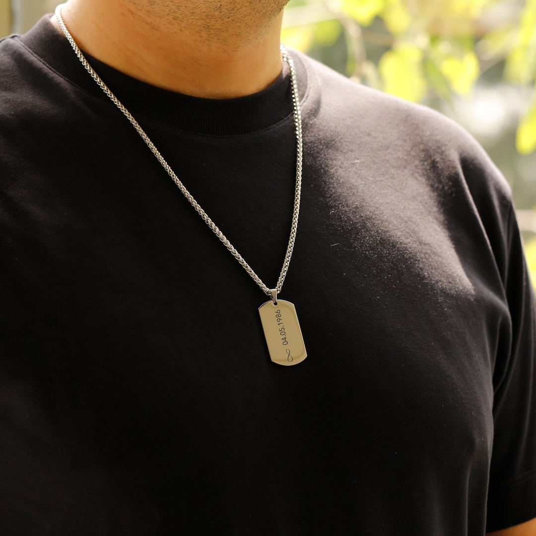Personalized Military Tag Necklace - Custom Engraved Men's Jewelry - Etsy