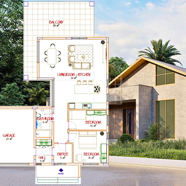 Modern Farmhouse Plans - Etsy