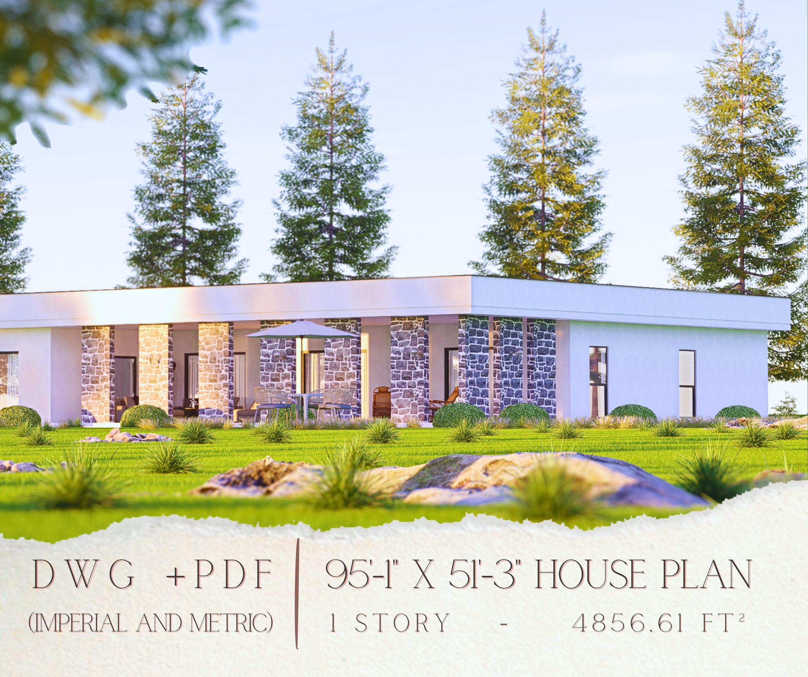 Home-office Plan, Modern Single-story Spacious House With Office Space ...