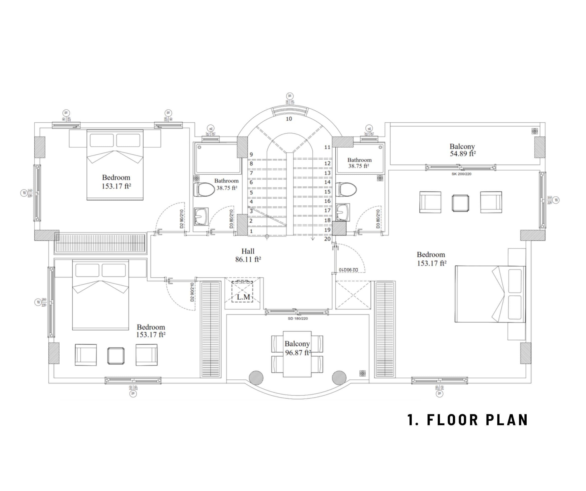 House Plan : Classic Luxury Villa Design - 2 Story Mansion - PDF & CAD Files - 2152 Sq.ft - Etsy UK
