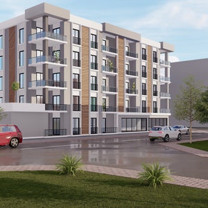 5-story Modern Apartment Plan: Residential Building Design (CAD & PDF ...