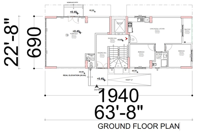 Modern 5-story Apartment Building Plan: 2 Bed 1 Bath Units (PDF Download) - Etsy