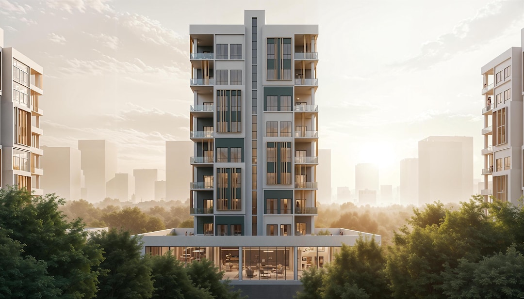 9-story Apartment Plan: 2-bedroom, 2-unit Building Blueprints (CAD ...