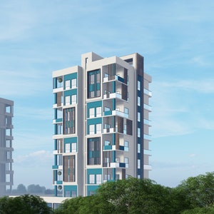 Apartment Plan, 2 Bedroom 2 Unit Building, 9 Story, Architectural ...