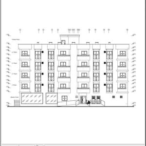 5-story Modern Apartment Plan: Residential Building Design (CAD & PDF ...