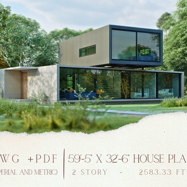 Modern House Plans - Etsy