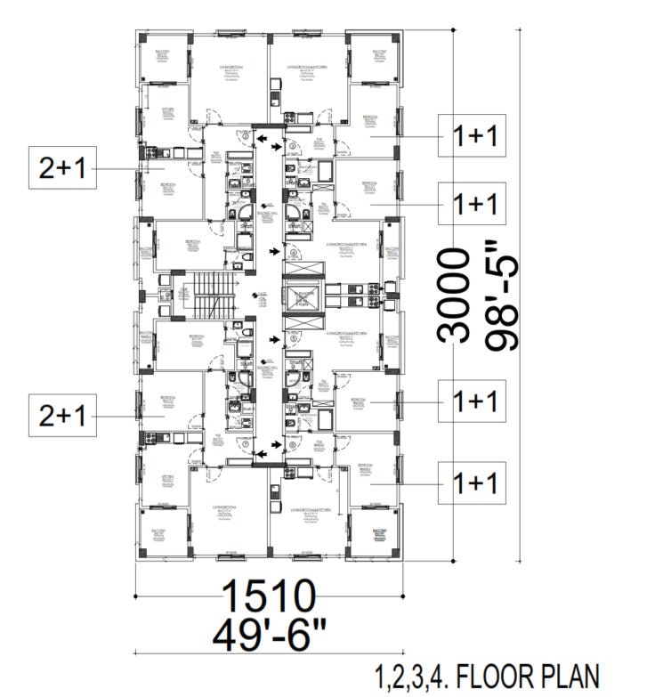 Apartment Plan, Residence Condo Multi-family House, Customizable ...