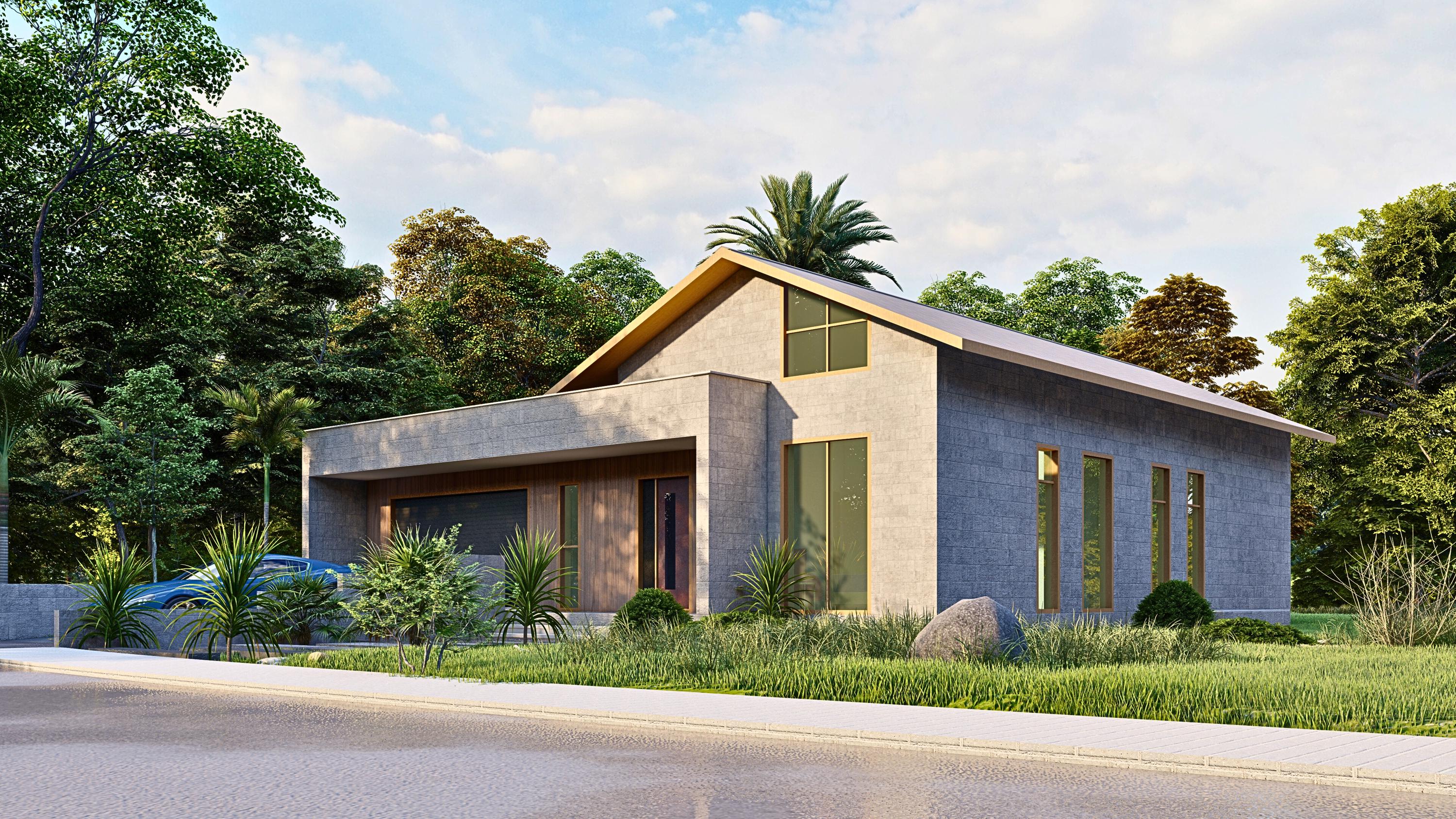 Contemporary Farmhouse Plan: Modern Single Story Cottage (digital ...