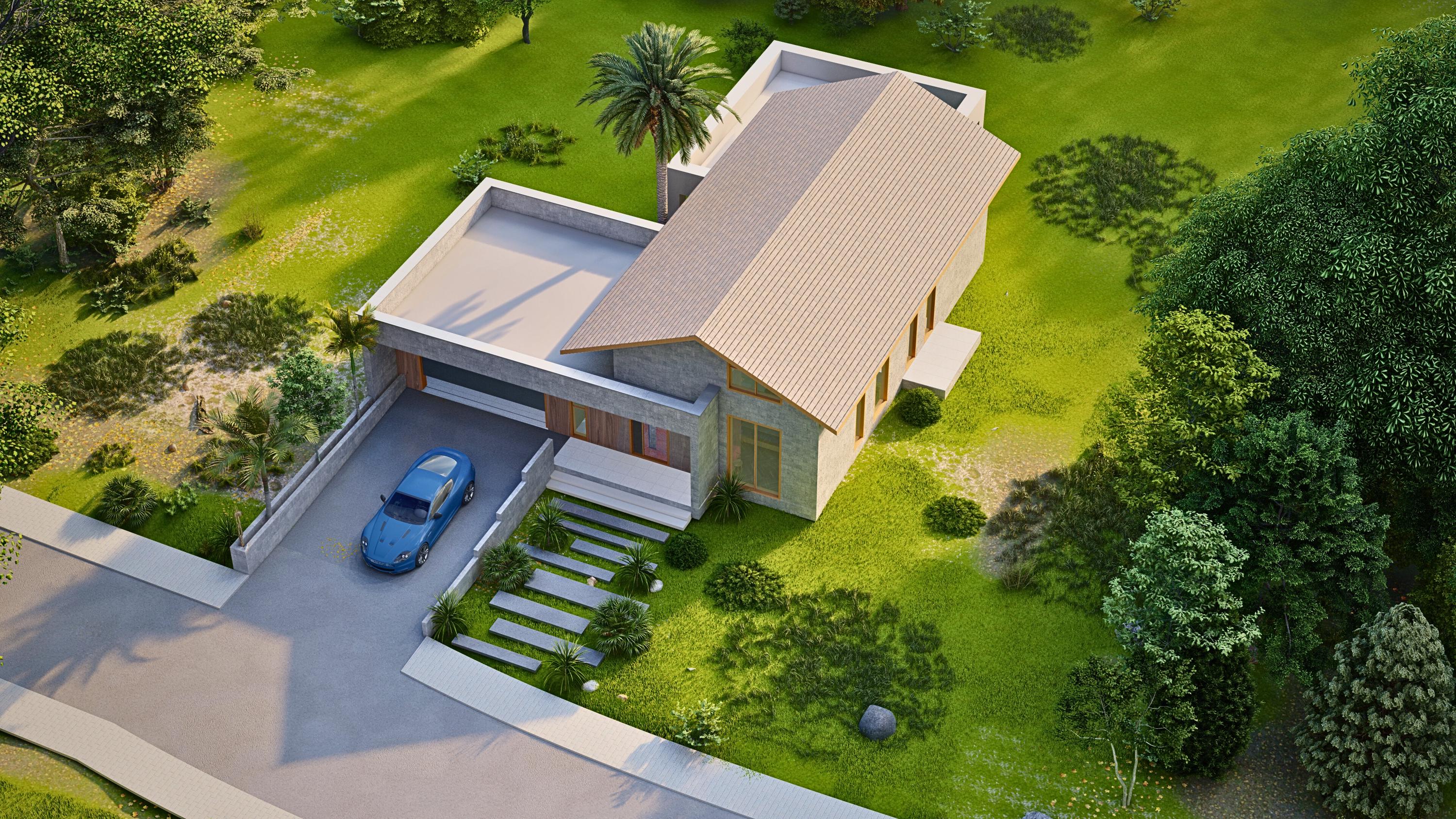 Contemporary Farmhouse Plan: Modern Single Story Cottage (digital ...