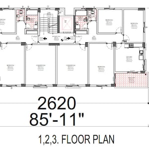 4 Story Apartment Plan - Modern Building Layout - 85'11" X 37'5 ...
