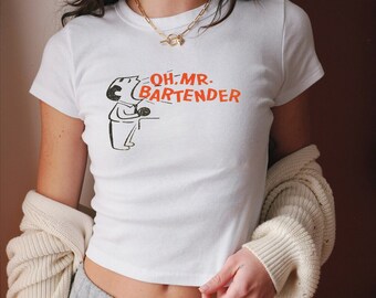 Vintage Cocktail Baby Tee, Coquette Baby Tee, Retro Graphic Top ...