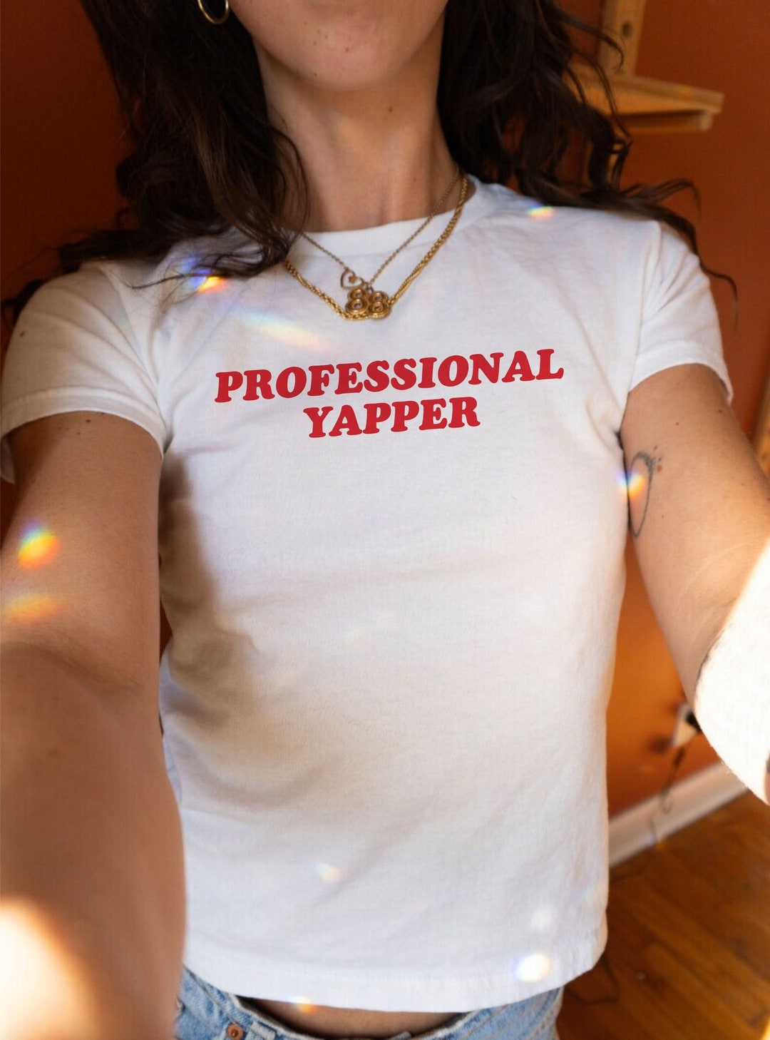 Professional Yapper Baby Tee Funny Yapping Quote Baby Tee Ironic Shirt ...