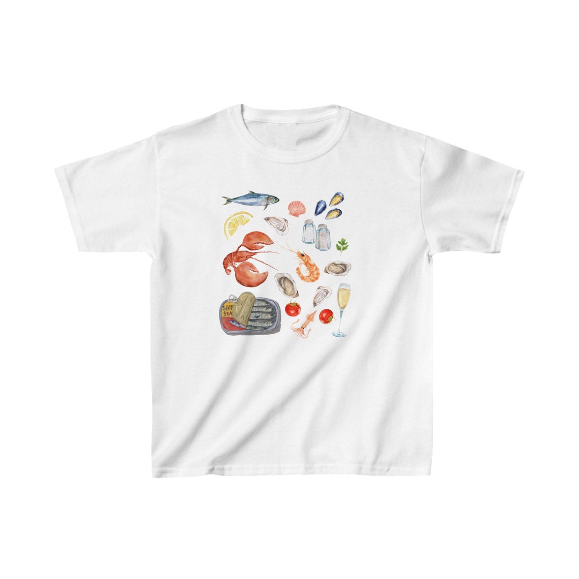 Seafood Baby Tee Painted Seafood Platter Coquette Baby Tee Y2k Graphic ...