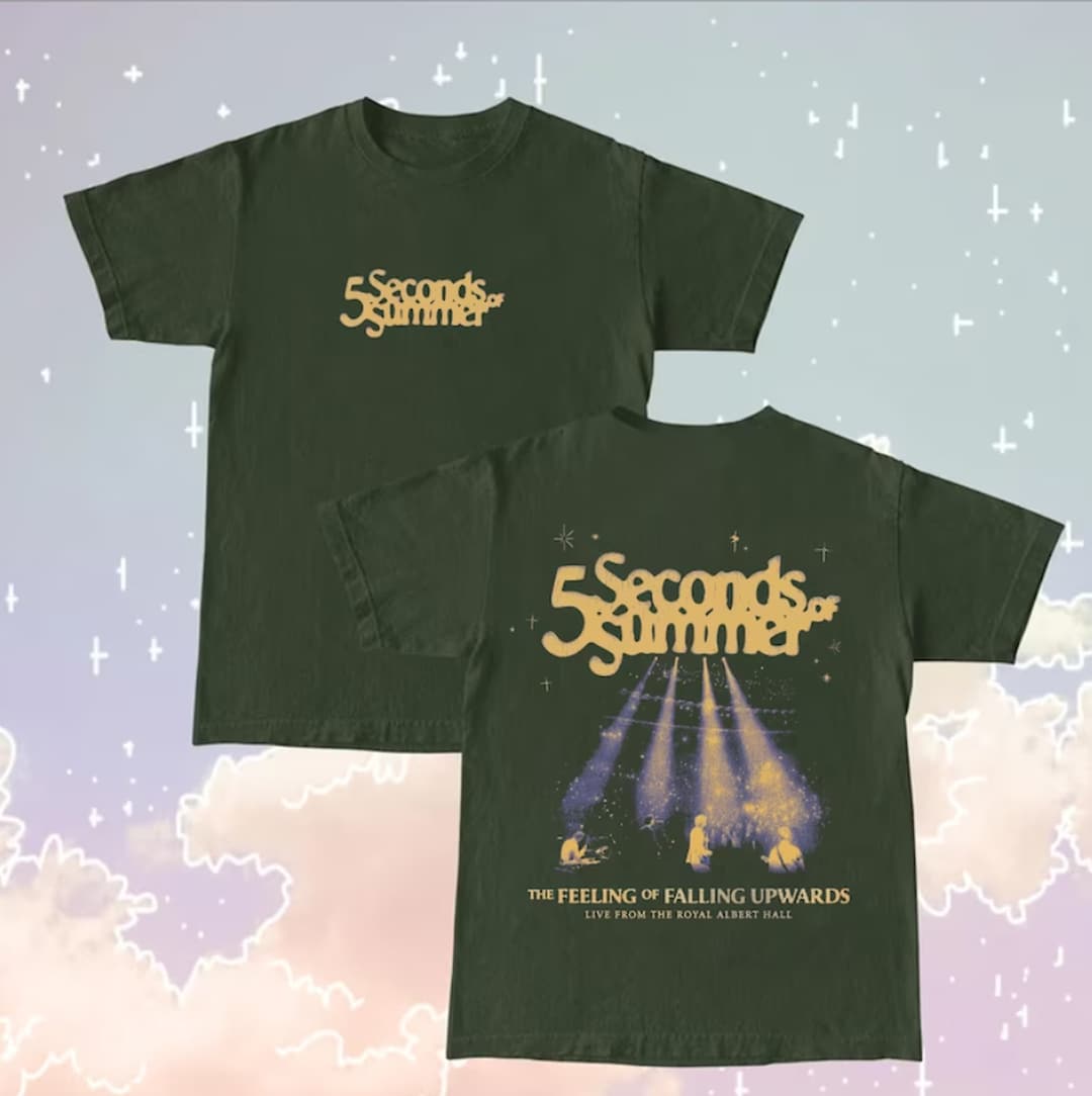 2 Sided 5SOS the Feeling of Falling Upwards Albert Hall PREMIUM T-shirt ...