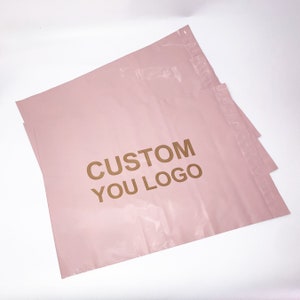 50-100pcs Custom Pink Mailing Bag, With 1 Color Logo , Poly Mailer ...