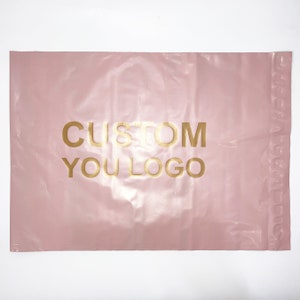 50-100pcs Custom Pink Mailing Bag, With 1 Color Logo , Poly Mailer ...