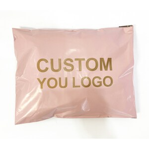 50-100pcs Custom Pink Mailing Bag, With 1 Color Logo , Poly Mailer ...