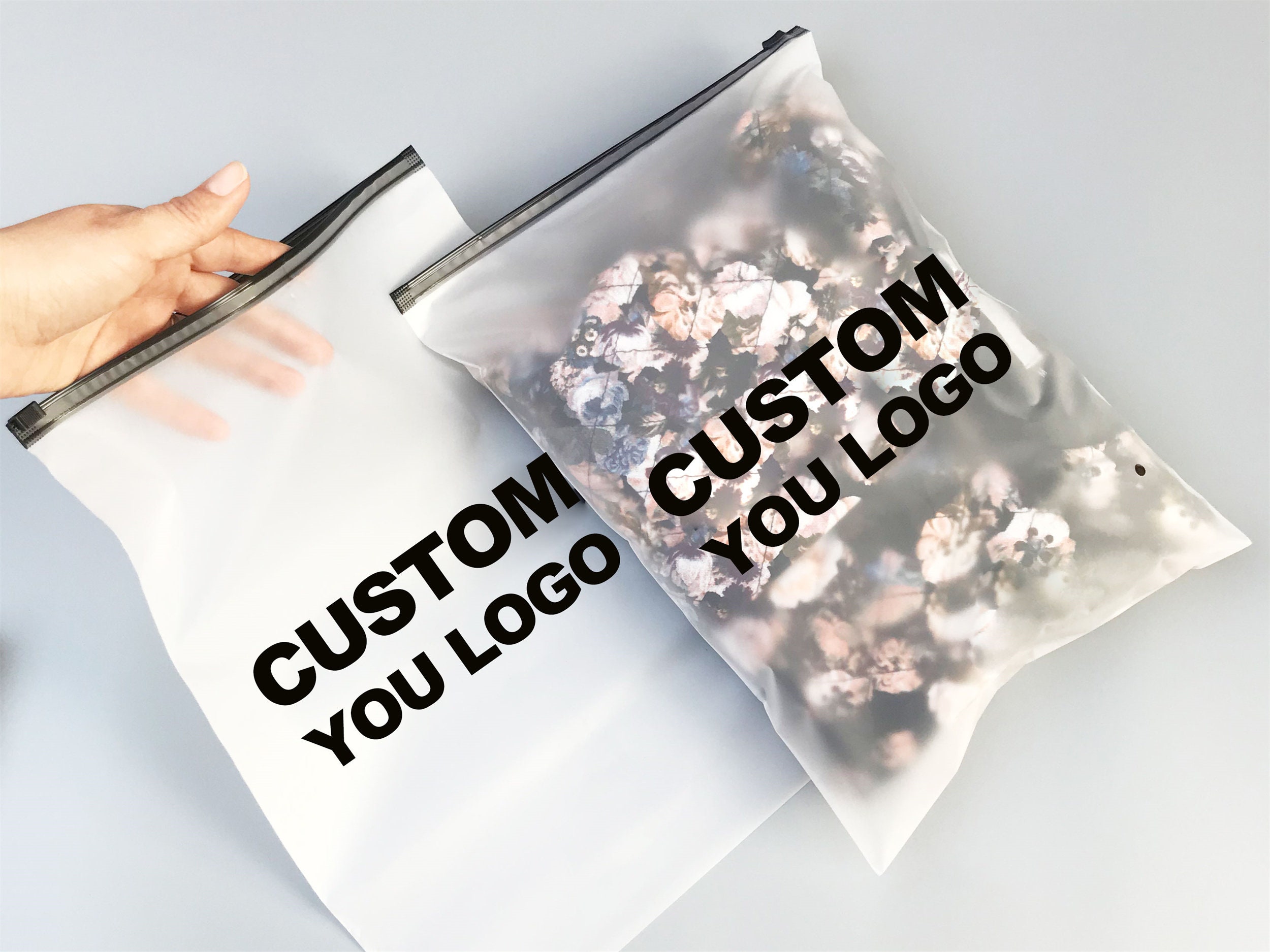 100-150 Pcs Custom Frosted Black Zipper Bags,clear Zipper Bags ,custom ...