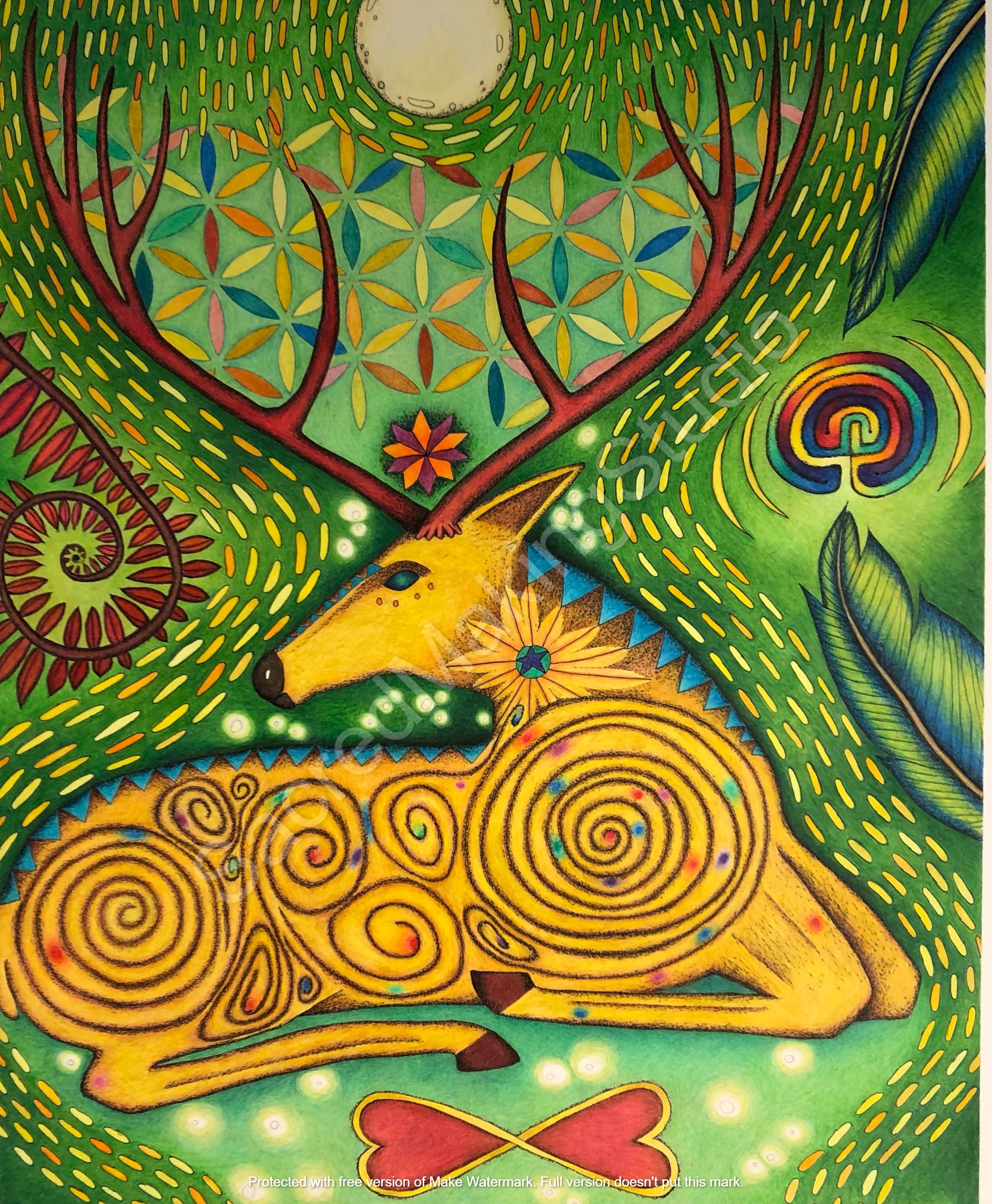 Sacred Deer Card - Etsy