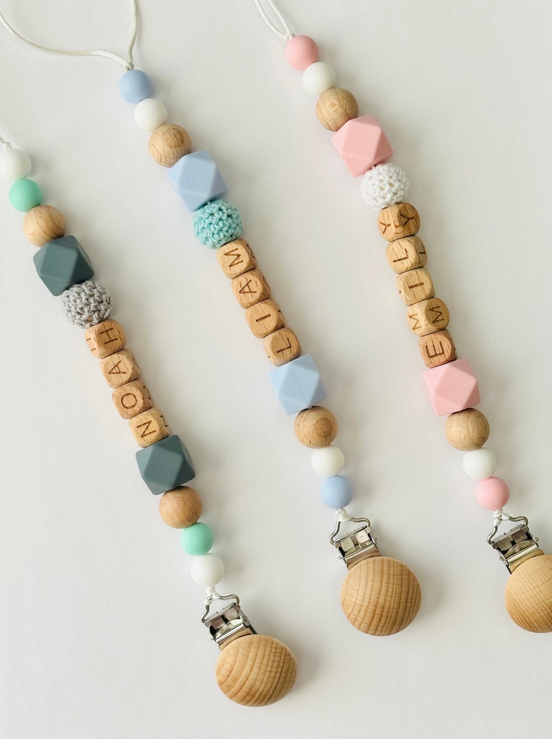 Personalized Pacifier Clip, Custom Newborn Pacifier Clip, Baby Shower ...