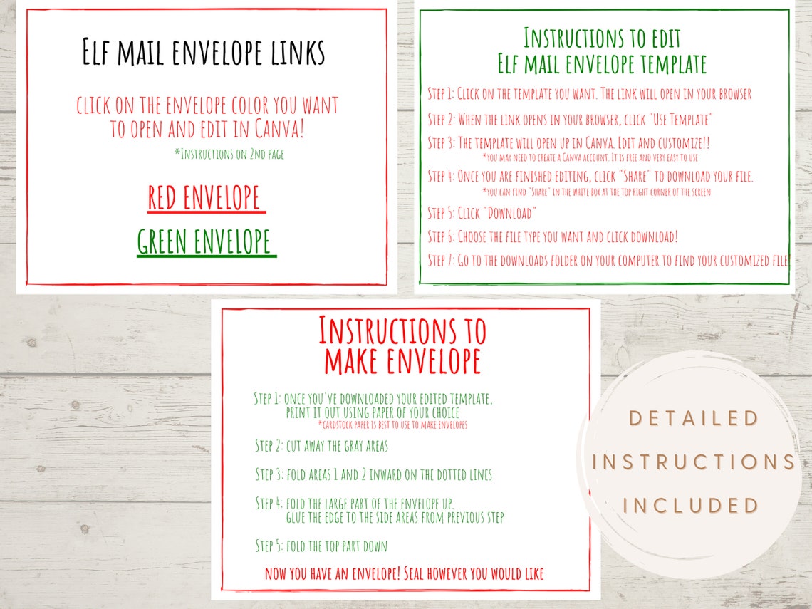 Christmas Elf Mail Envelope Template Editable, Customizable, Christmas ...