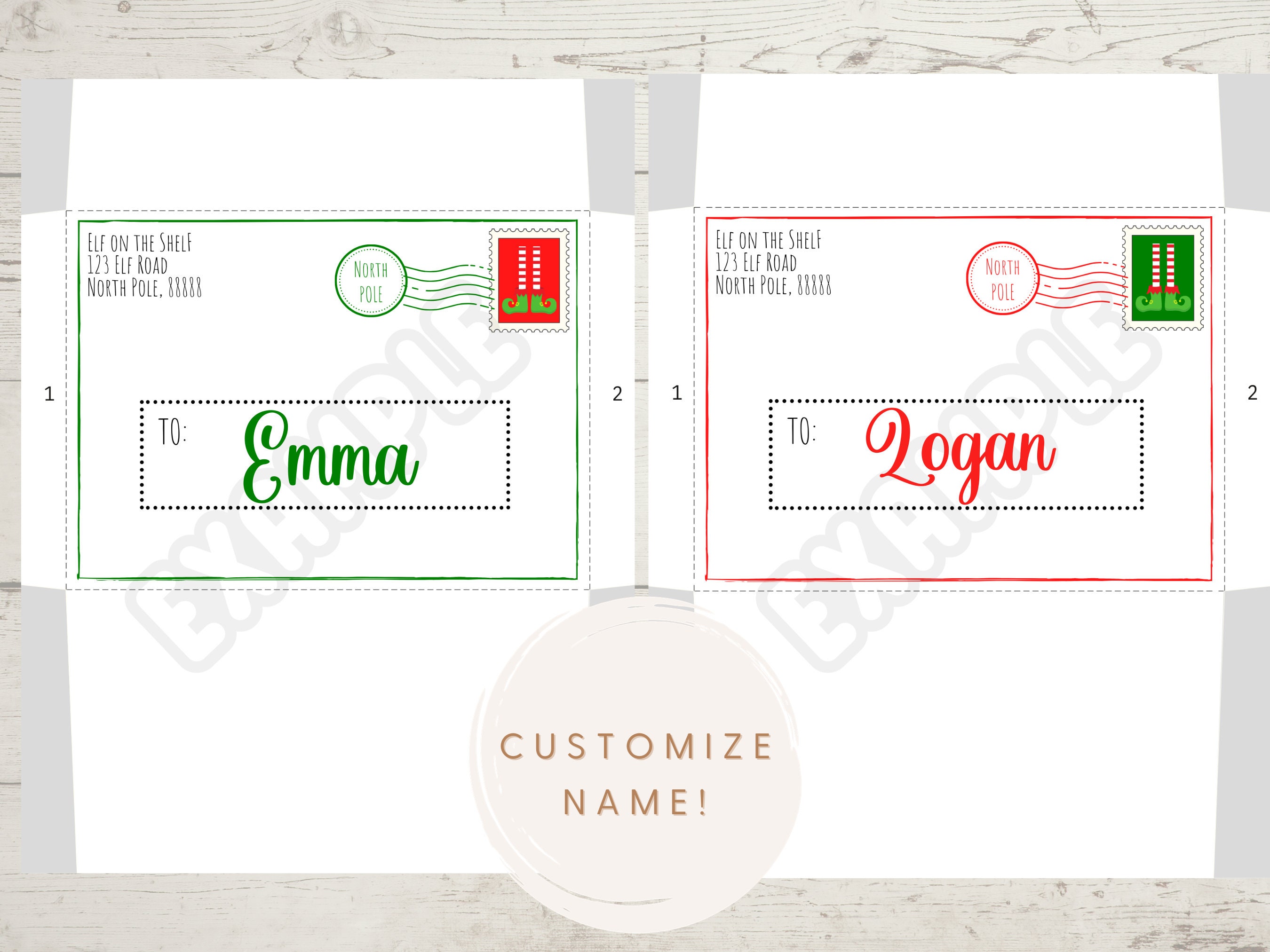 Christmas Elf Mail and Envelope Template, LATE ARRIVAL, Editable ...