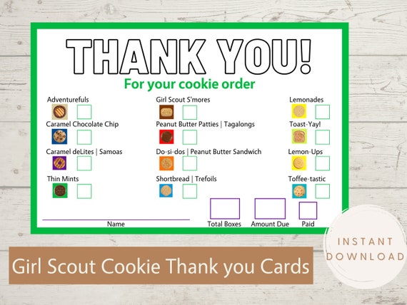 Girl Scouts Thank You Card Printable | Etsy