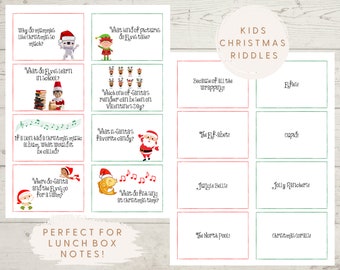 Christmas Lunch Box Notes for Kids Winter Lunchbox (Instant Download ...