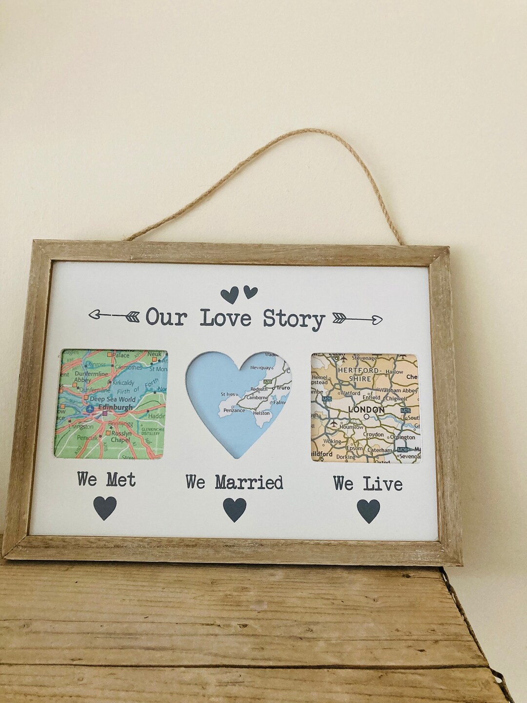 Create Your Own Love Story Map Frame - Etsy