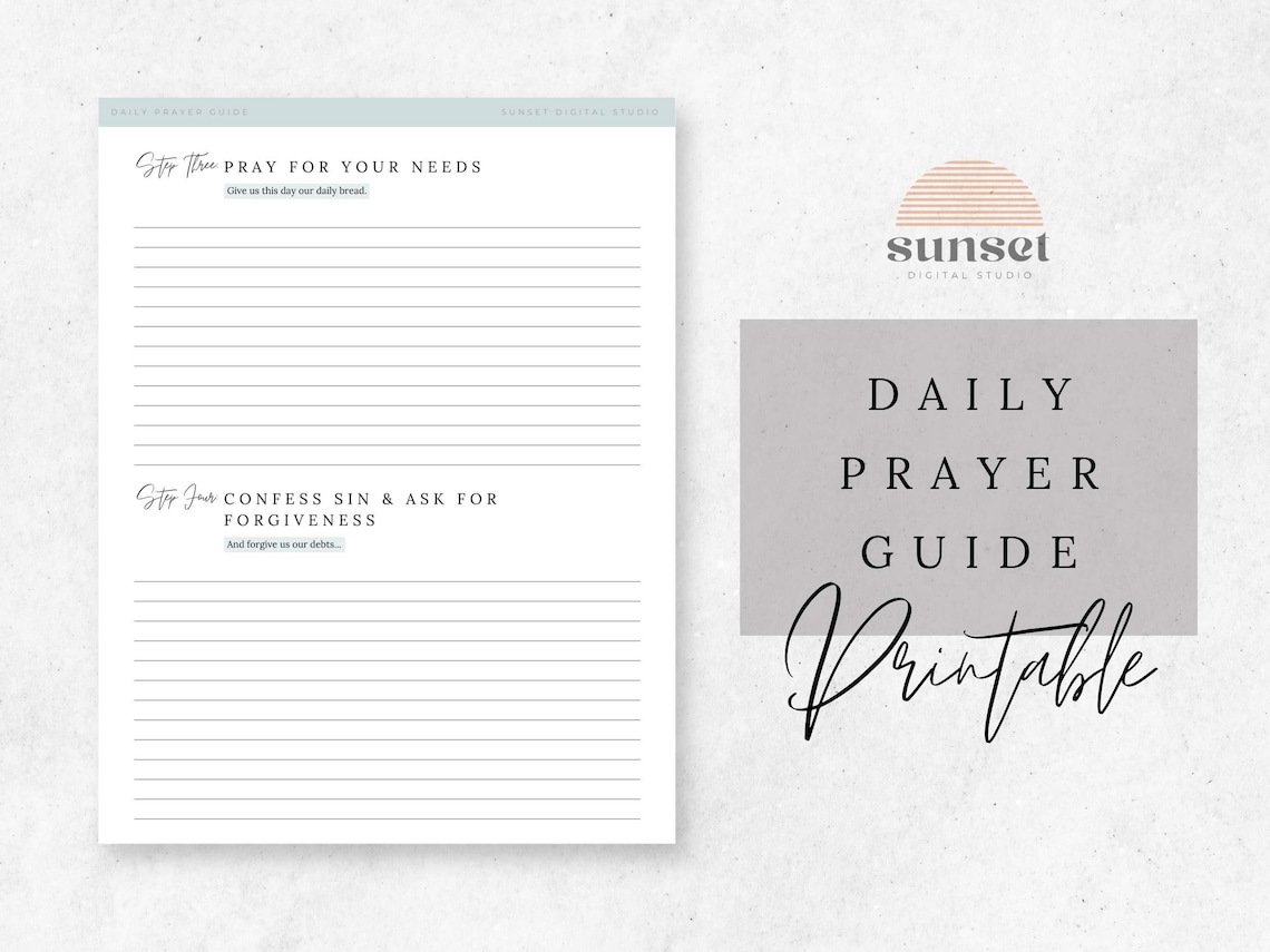 Printable Prayer Journal, the Lord's Prayer Guide, Printable Daily ...