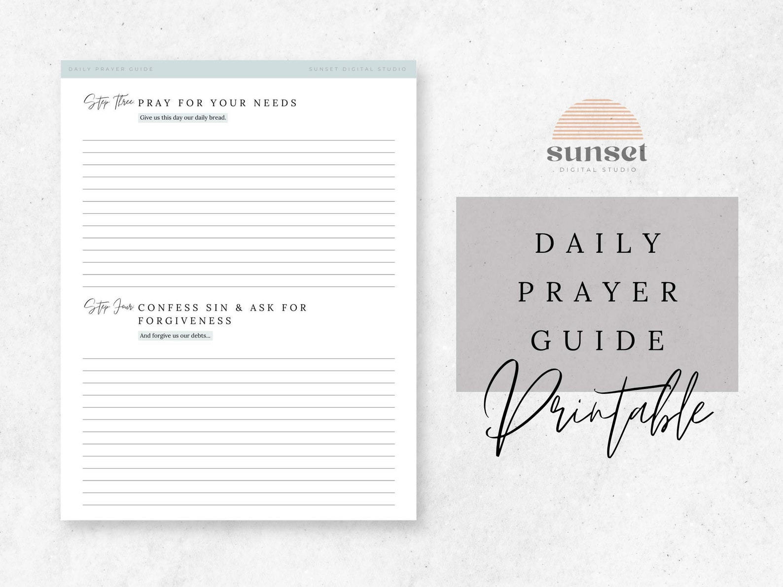 Printable Prayer Journal, the Lord's Prayer Guide, Printable Daily ...
