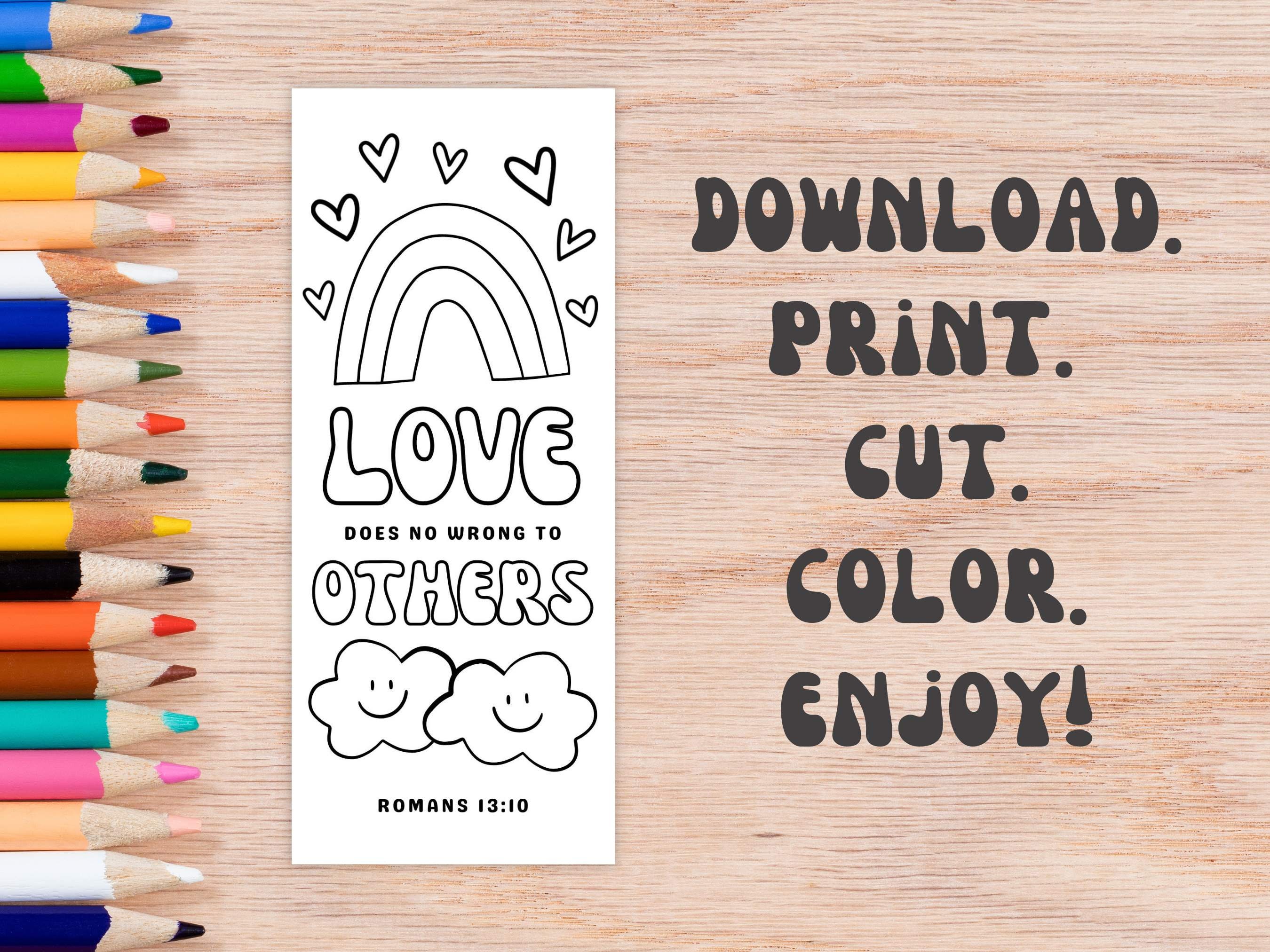 Printable Christian Bookmark, Color Your Own Bible Verse Bookmark for ...