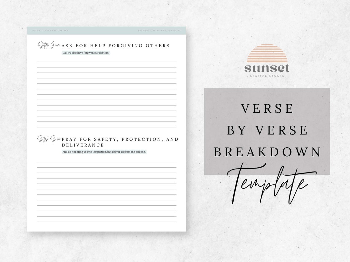 Printable Prayer Journal, the Lord's Prayer Guide, Printable Daily ...