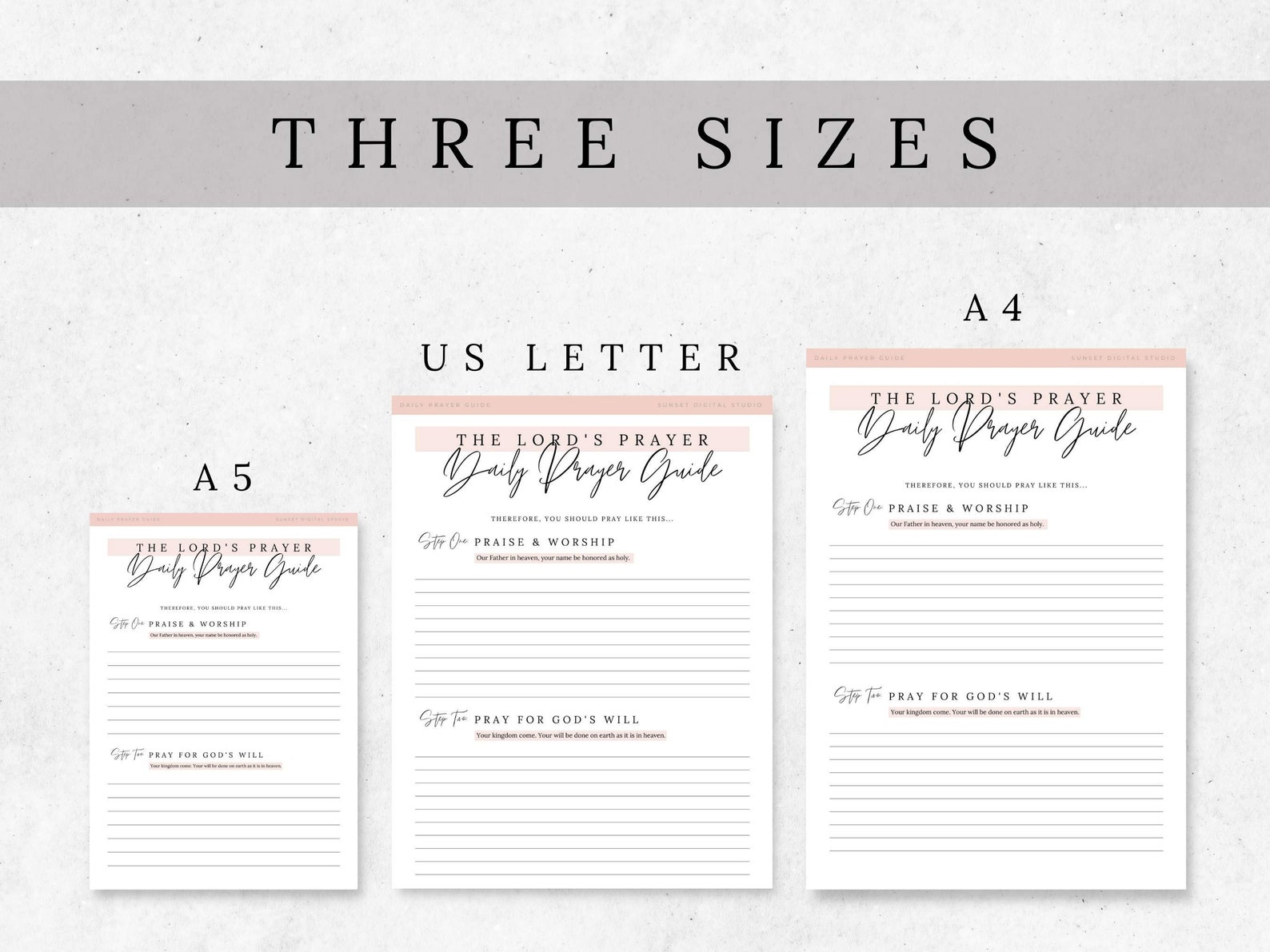 Printable Prayer Journal, the Lord's Prayer Guide, Printable Daily ...