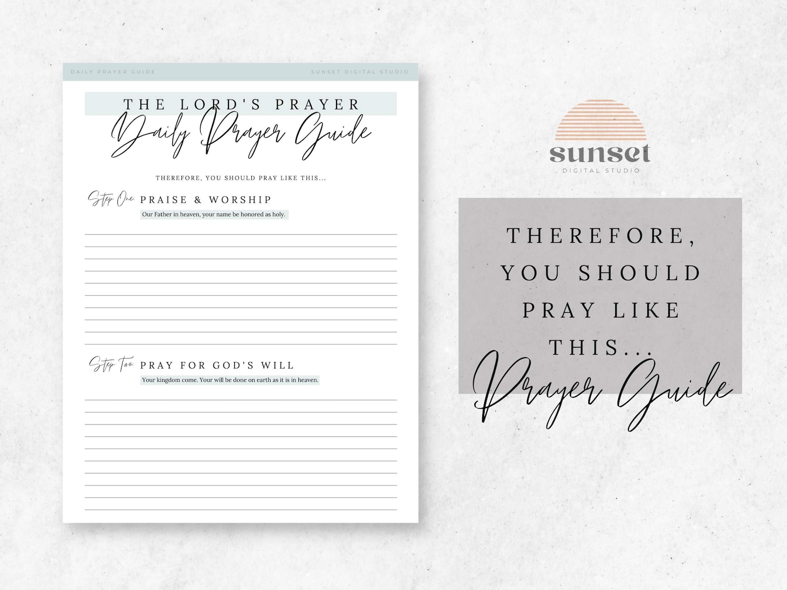 Printable Prayer Journal, the Lord's Prayer Guide, Printable Daily ...