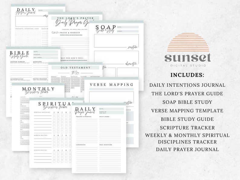 Printable Bible Study Guide, Complete Bible Study Template, Printable ...