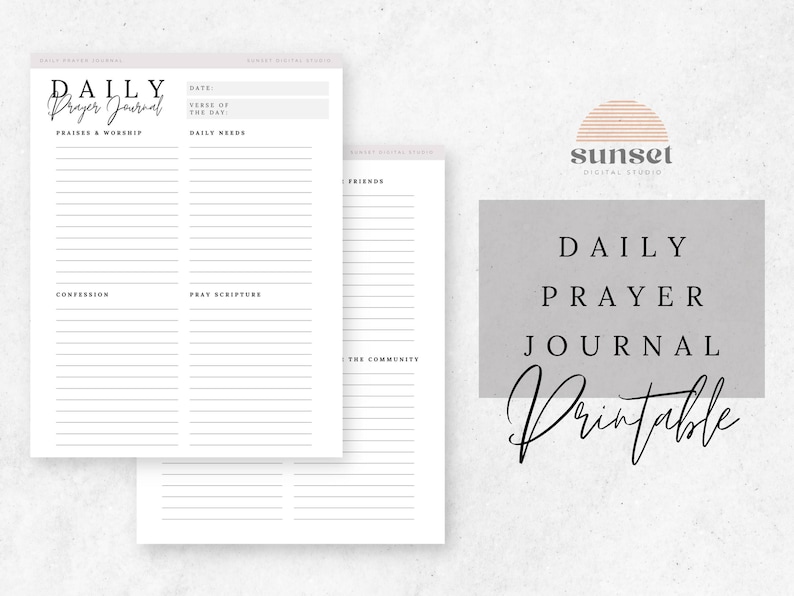 Daily Prayer Journal, Printable Christian Prayer Journal, Prayer ...