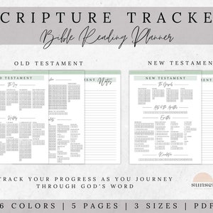 Printable Scripture Reading Tracker, Bible Reading Plan, Printable Bible Reading Guide, Digital ...