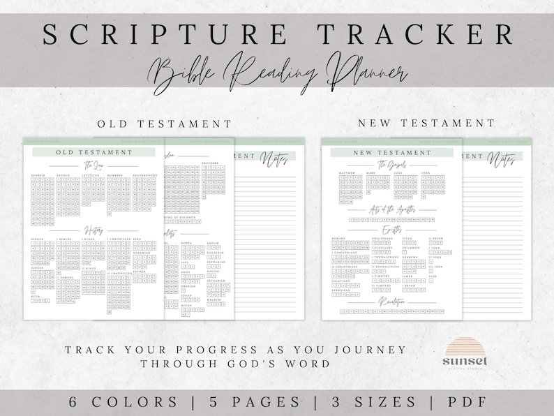 Printable Scripture Reading Tracker, Bible Reading Plan, Printable ...