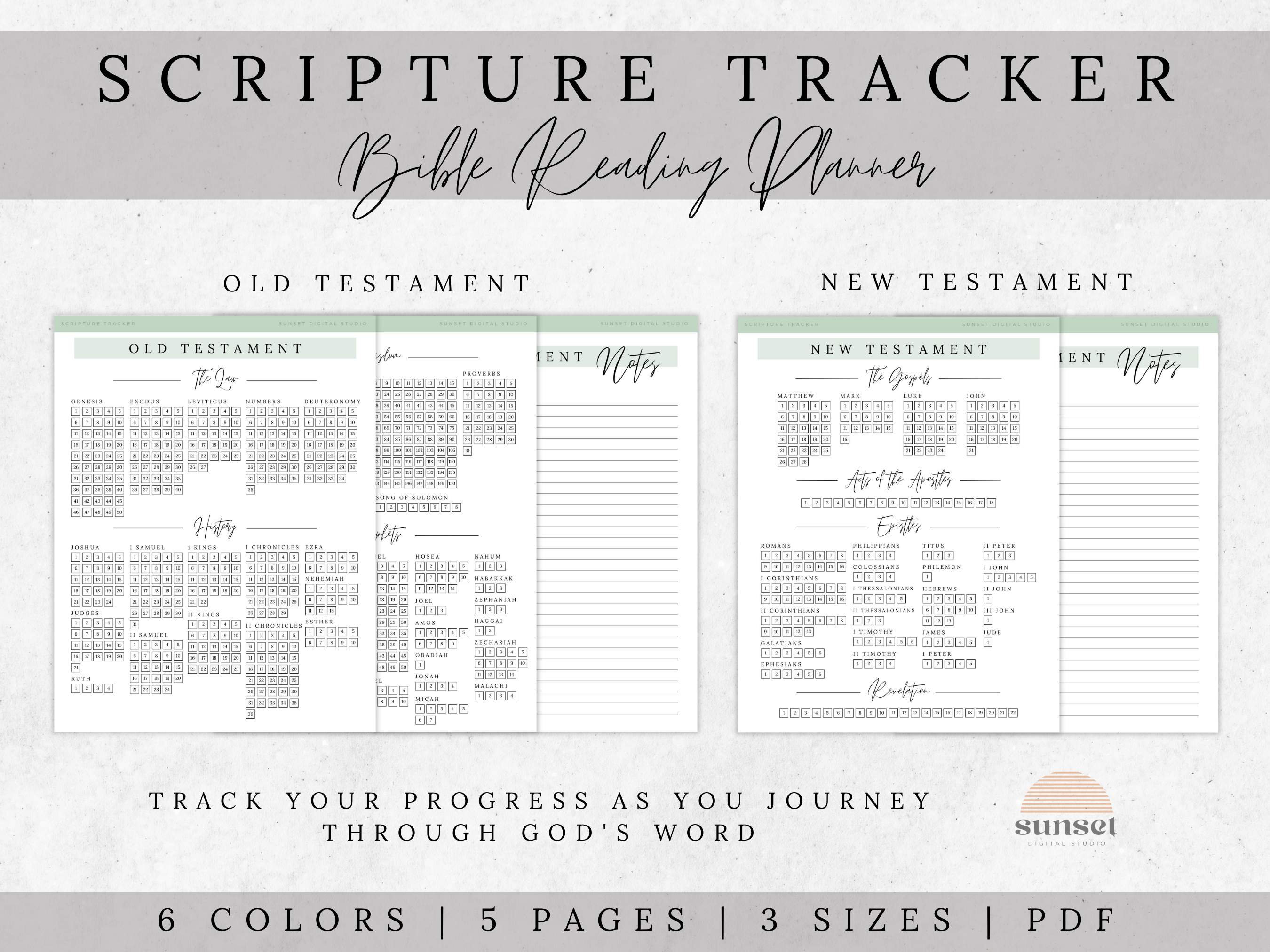 Printable Scripture Reading Tracker, Bible Reading Plan, Printable ...