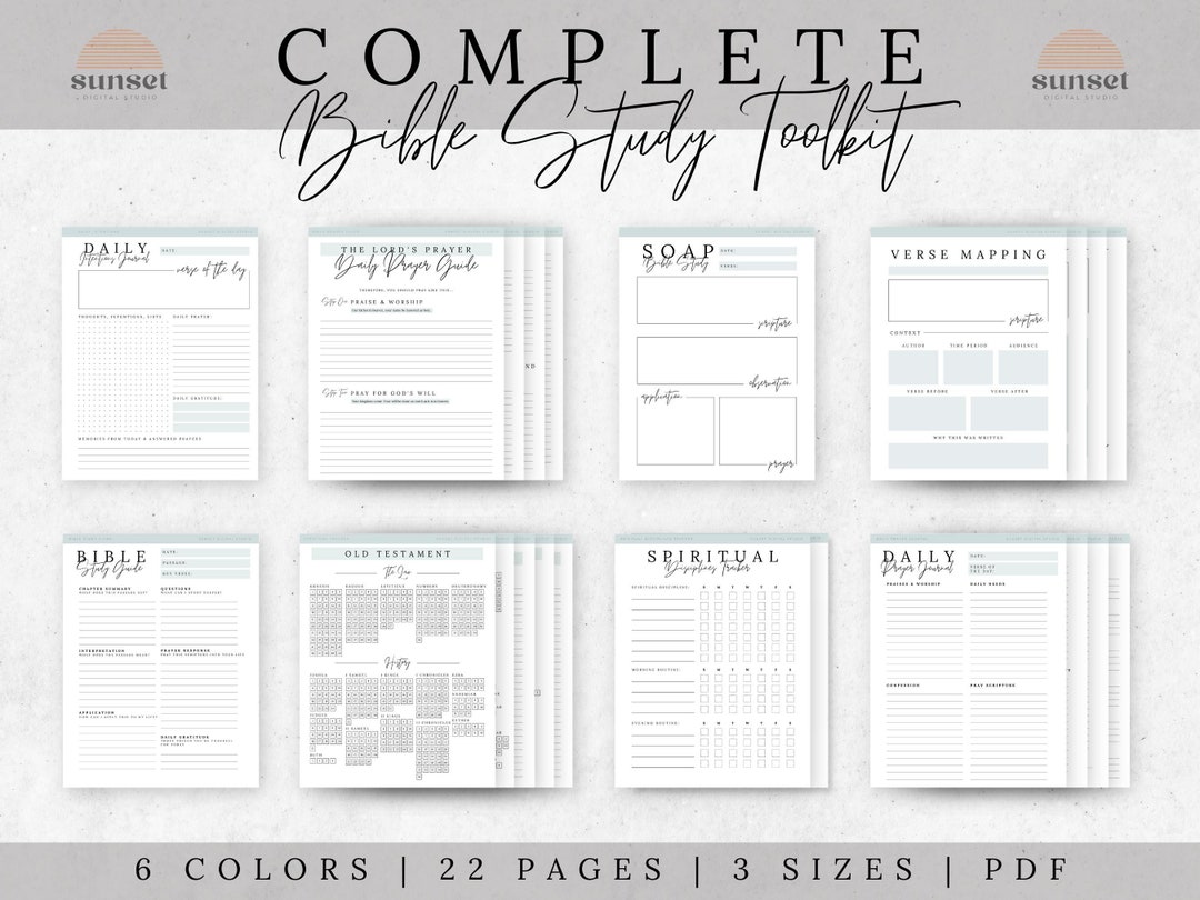Printable Bible Study Guide, Complete Bible Study Template, Printable ...
