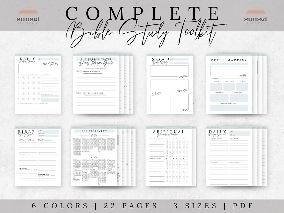 Printable Bible Study Guide, Complete Bible Study Template, Printable ...