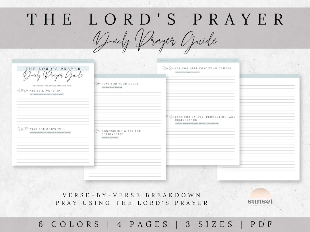 Printable Prayer Journal, the Lord's Prayer Guide, Printable Daily ...
